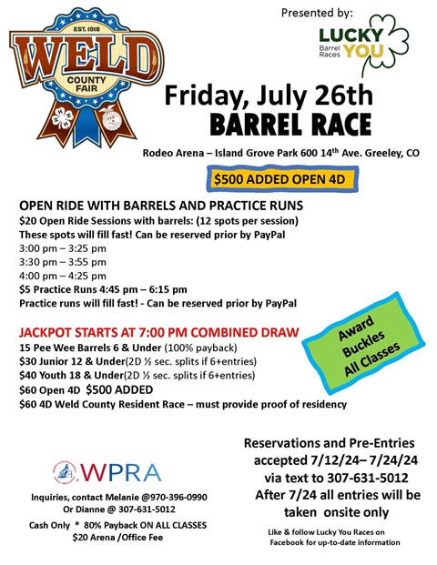 Barrel Race Weld County Fair